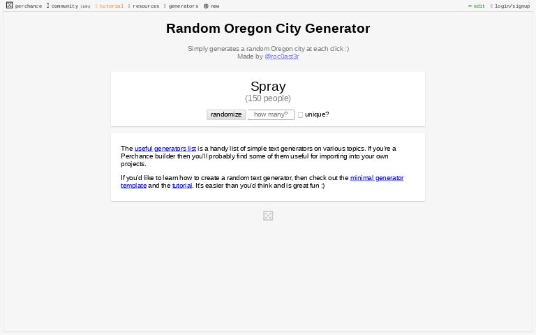 Random Oregon City Generator