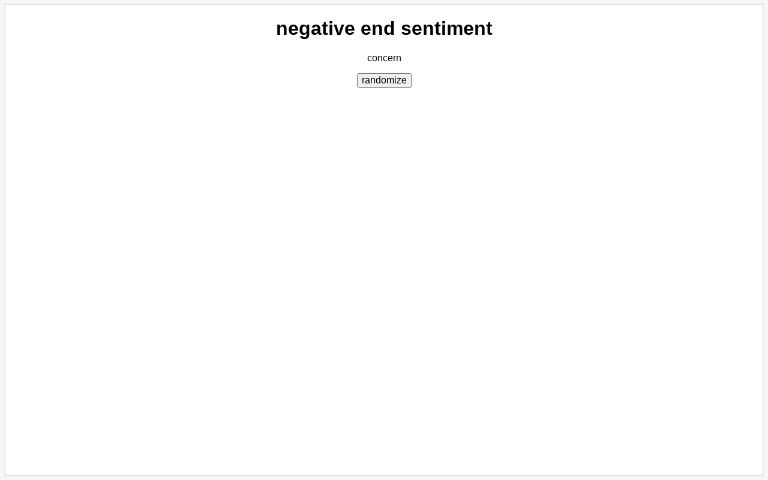 negative end sentiment ― Perchance Generator