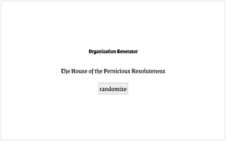 Organization Generator