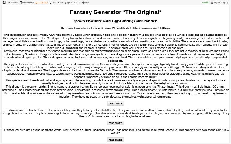 Fantasy Generator *The Original*