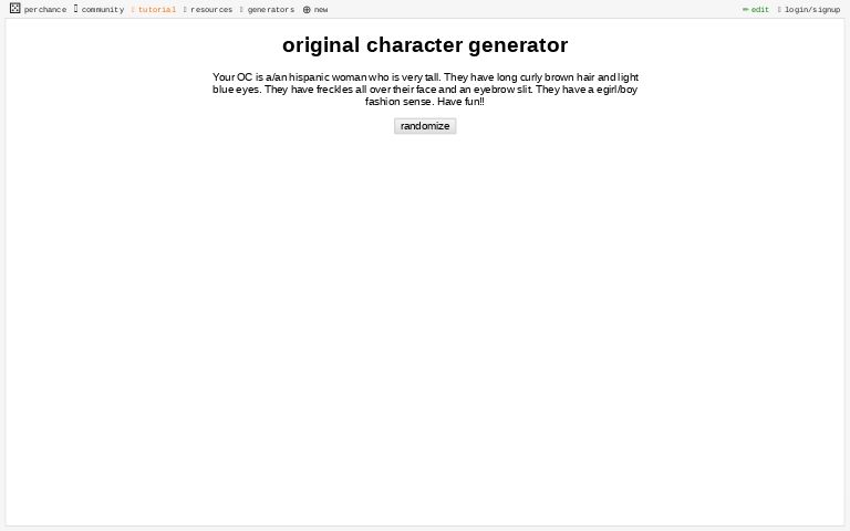 original character generator