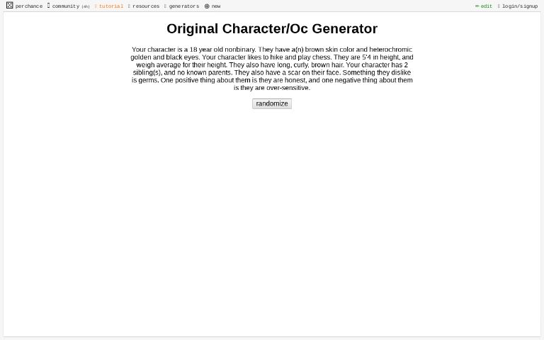 Original Character/Oc Generator