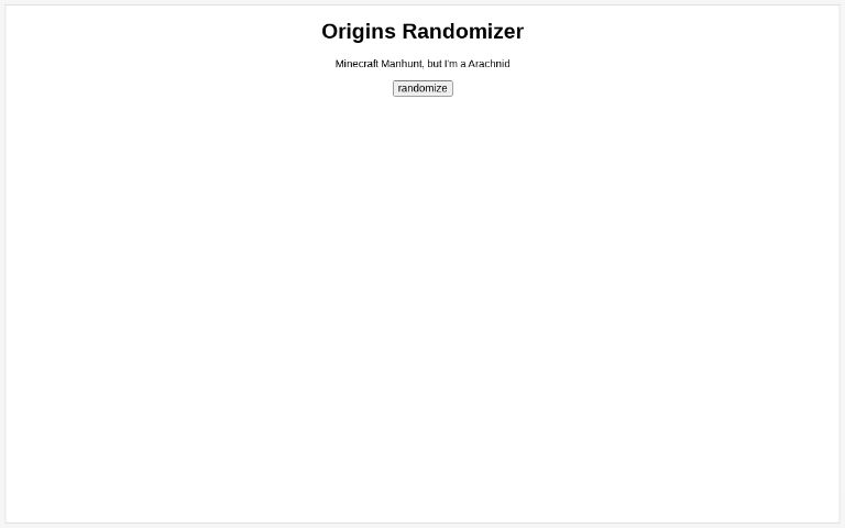 Origins Randomizer ― Perchance Generator