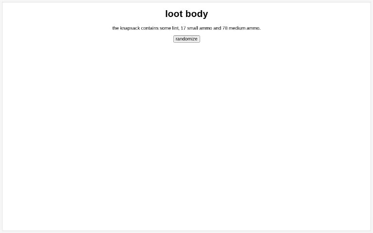 loot body ― Perchance Generator