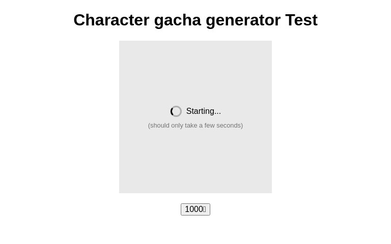 Character gacha generator Test