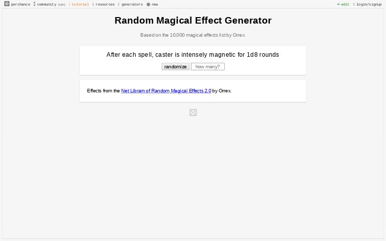 Random Magical Effect Generator