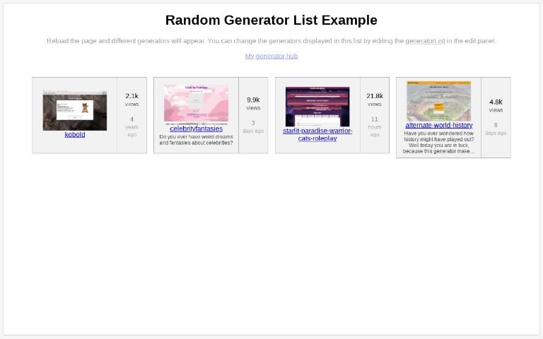 Random Generator List Example