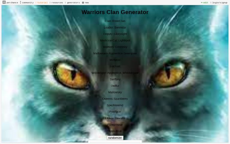 Warriors Clan Generator