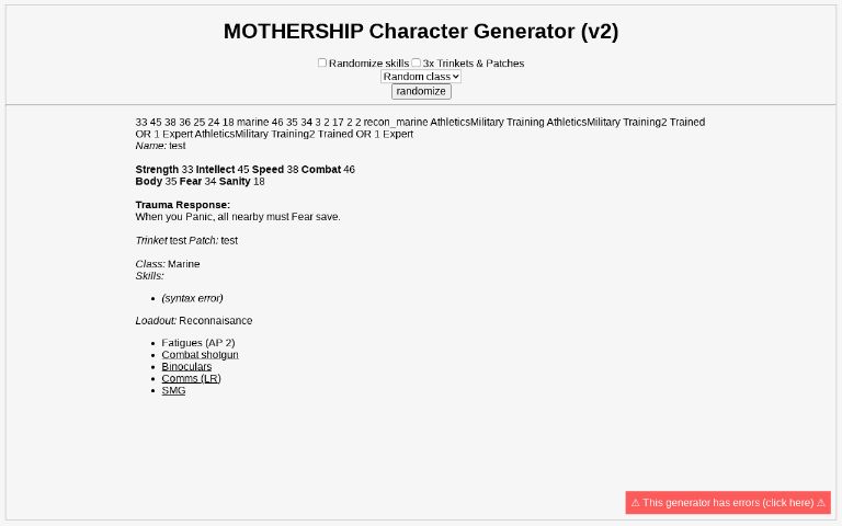 MOTHERSHIP Character Generator (v2)