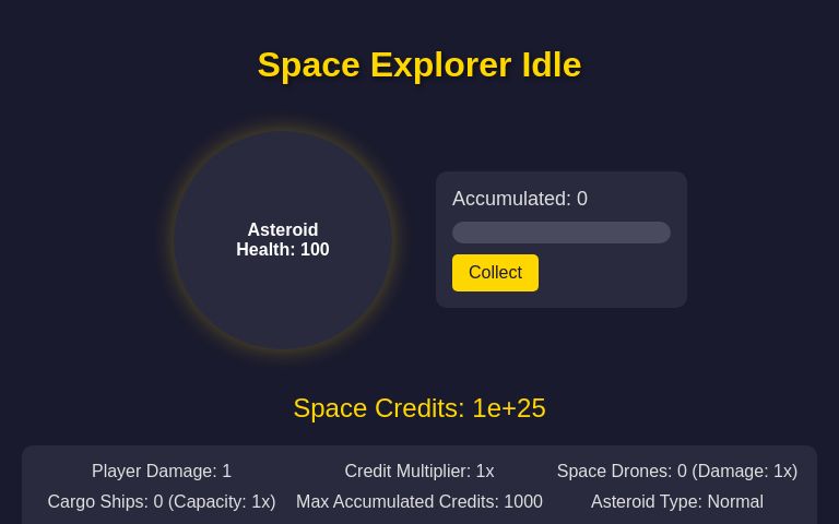 Space Explorer Idle ― Perchance Generator