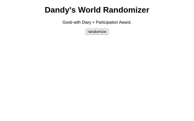 Dandy's World Randomizer ― Perchance Generator