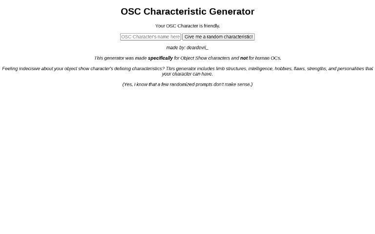OSC Characteristic Generator