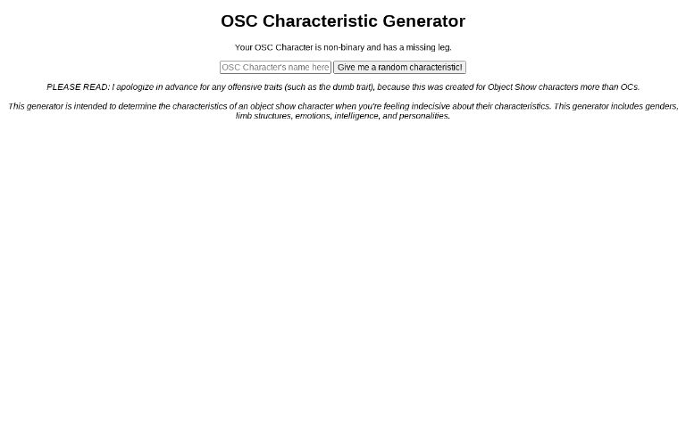 OSC Characteristic Generator