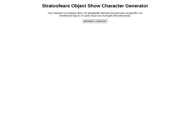 Stratosfears Object Show Character Generator