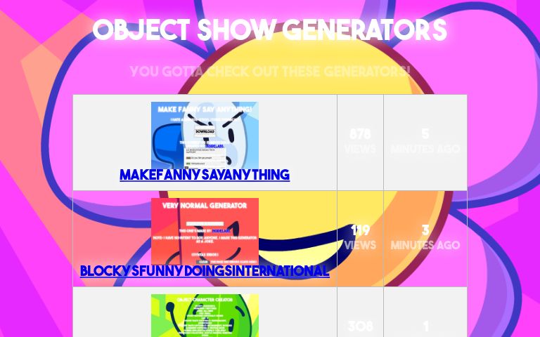 Object Show Generators