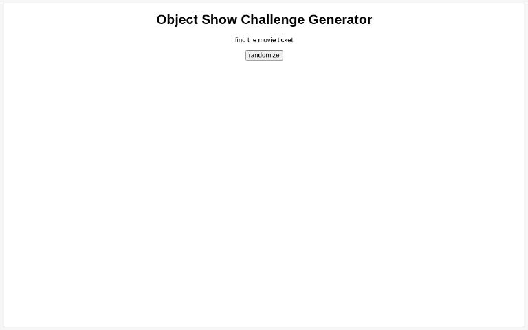 Object Show Challenge Generator