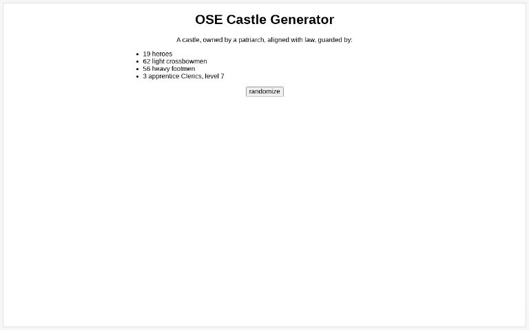 OSE Castle Generator