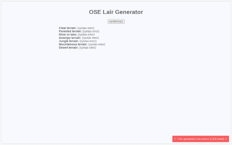 OSE Lair Generator