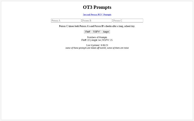 OT3 Prompts ― Perchance Generator