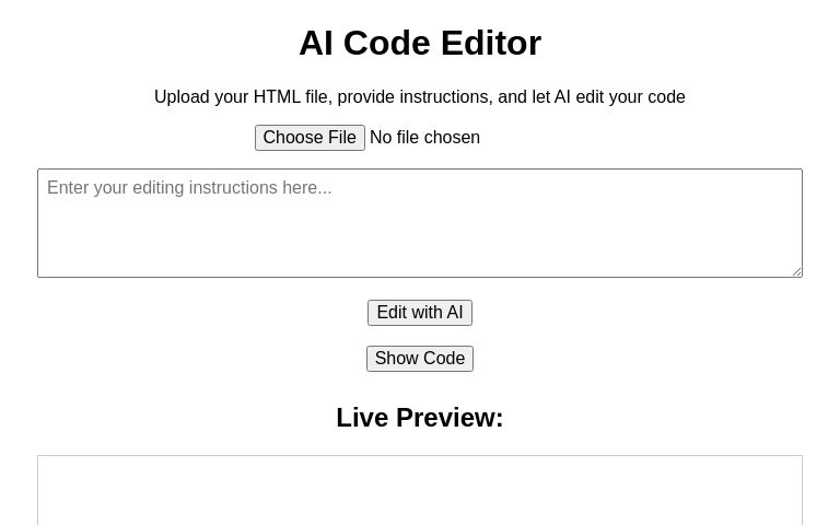 AI Code Editor ― Perchance Generator