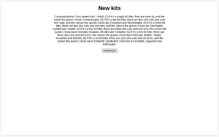 New kits ― Perchance Generator