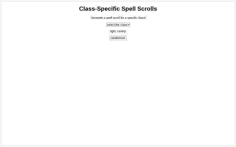Class-Specific Spell Scrolls ― Perchance Generator