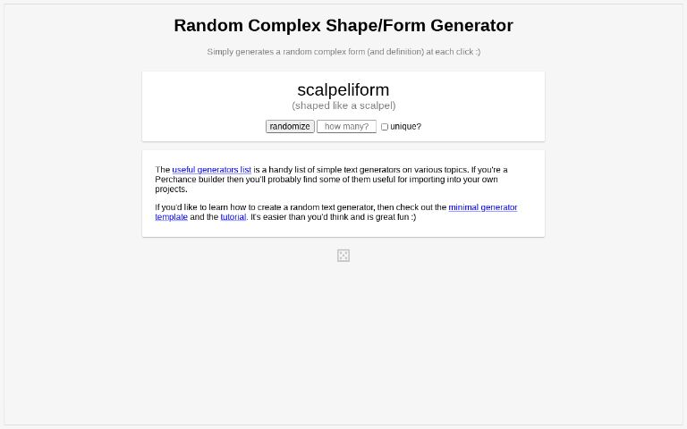 Random Complex Shape/Form Generator