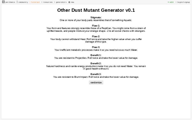 Other Dust Mutant Generator v0.1