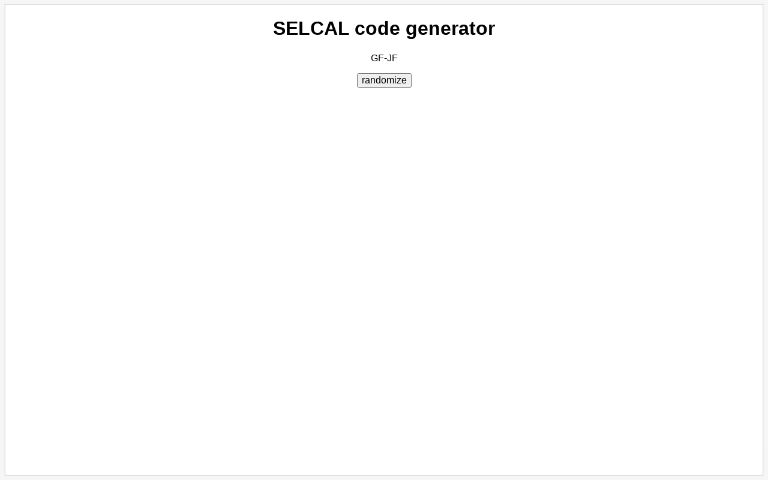 SELCAL code generator