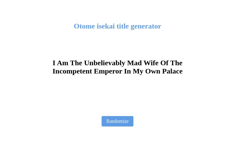 Otome isekai title generator