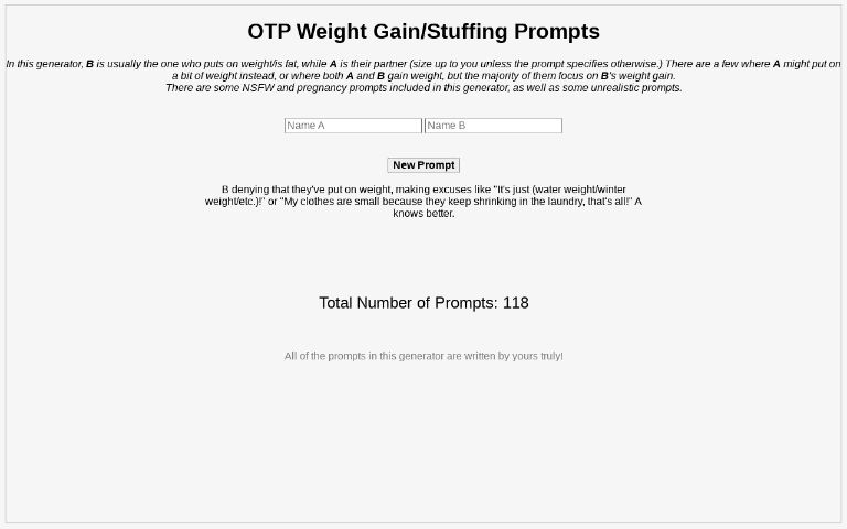 OTP Weight Gain/Stuffing Prompts ― Perchance Generator