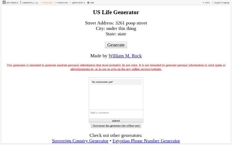 US Life Generator