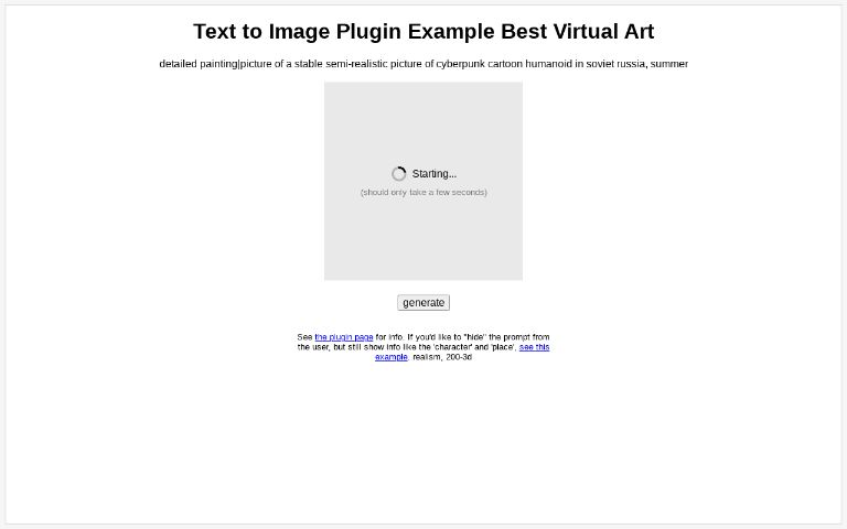 Text to Image Plugin Example Best Virtual Art