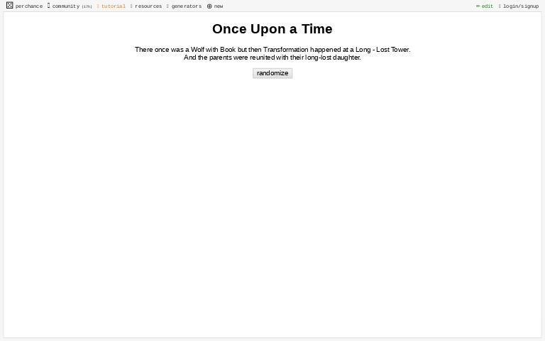 Once Upon a Time ― Perchance Generator