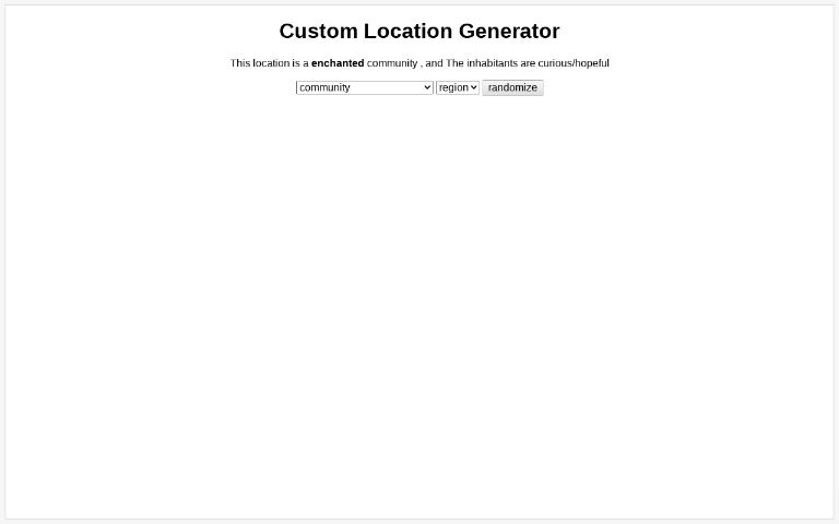 Custom Location Generator