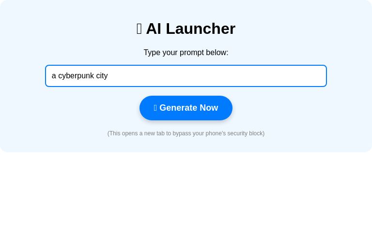 🚀 AI Launcher ― Perchance Generator
