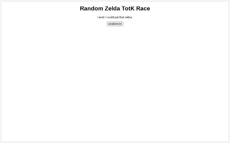 Random Zelda TotK Race ― Perchance Generator