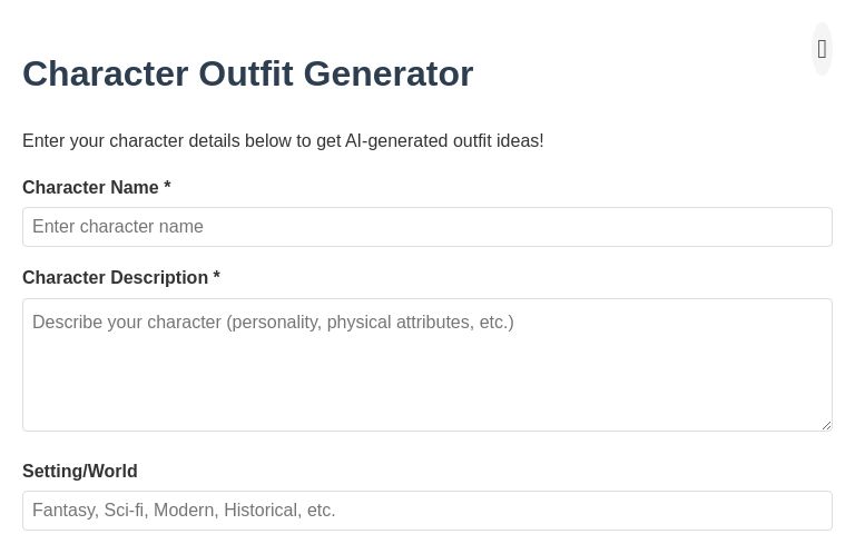 Character Outfit Generator
