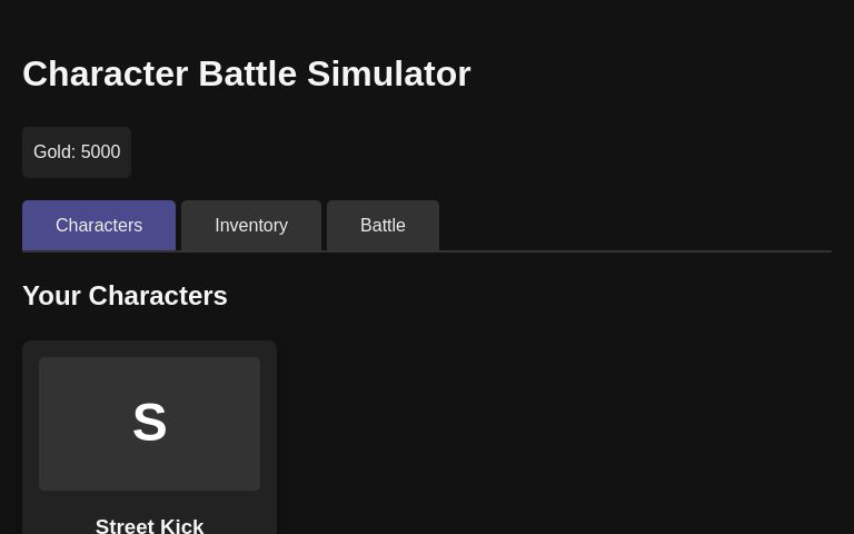 Character Battle Simulator ― Perchance Generator