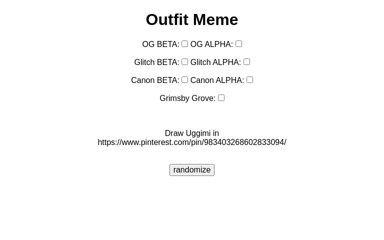 Outfit Meme ― Perchance Generator