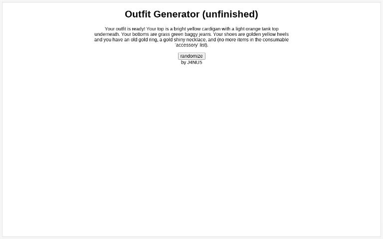 Outfit Generator (unfinished)