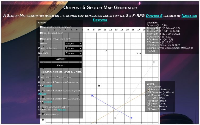 Outpost 5 Sector Map Generator