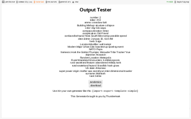 Output Tester ― Perchance Generator