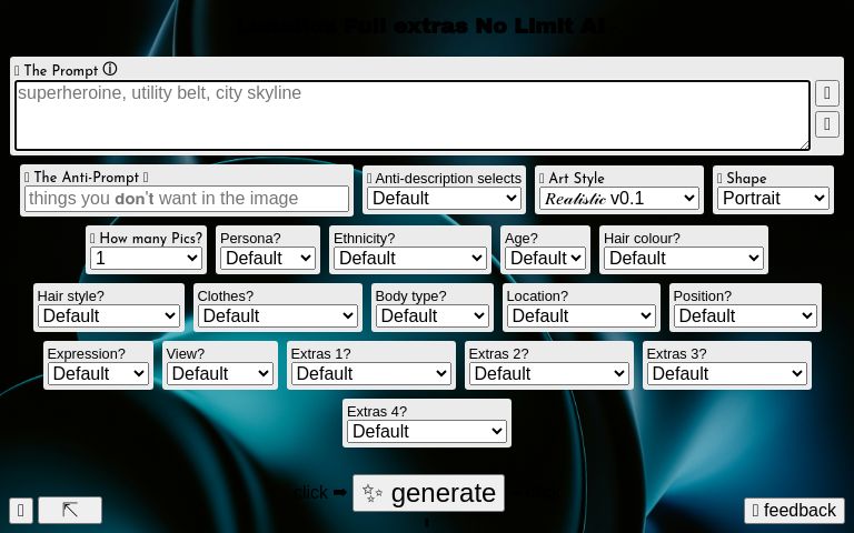 Lunatic's full extras No Limit AI (Free, No Sign-up, No Limits ...