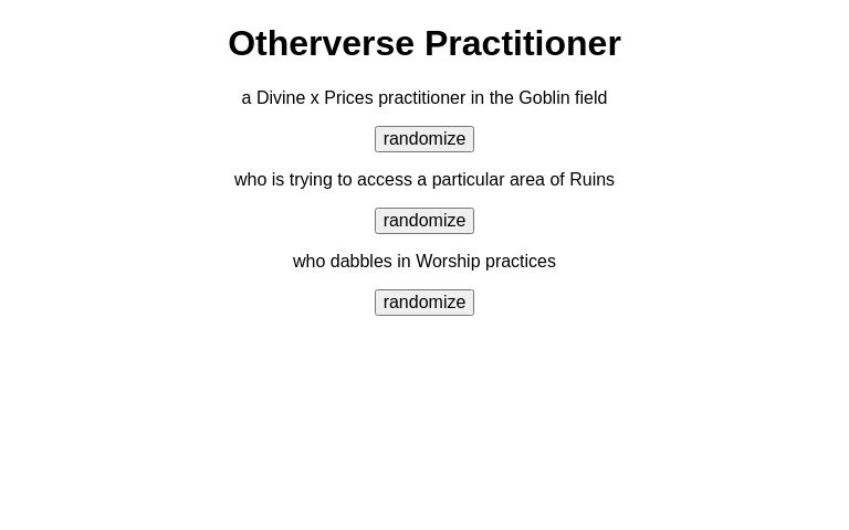 Ov Practitioner ― Perchance Generator
