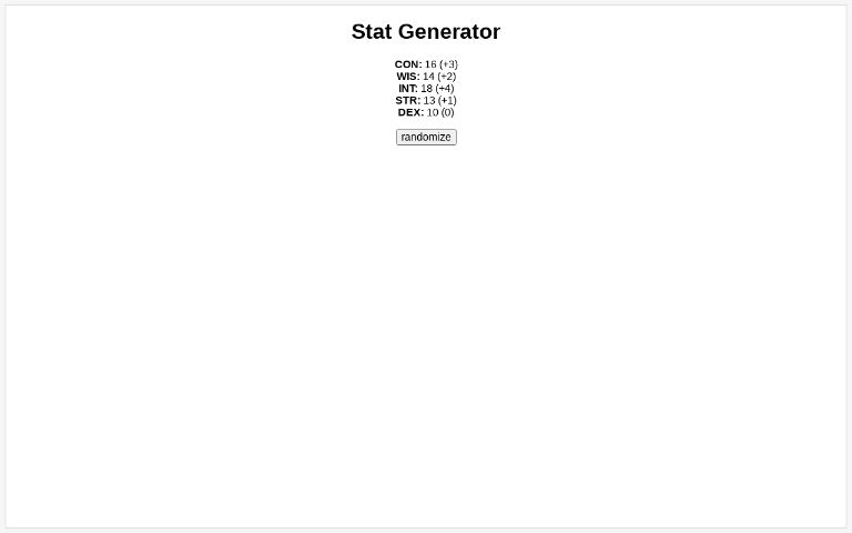 Stat Generator