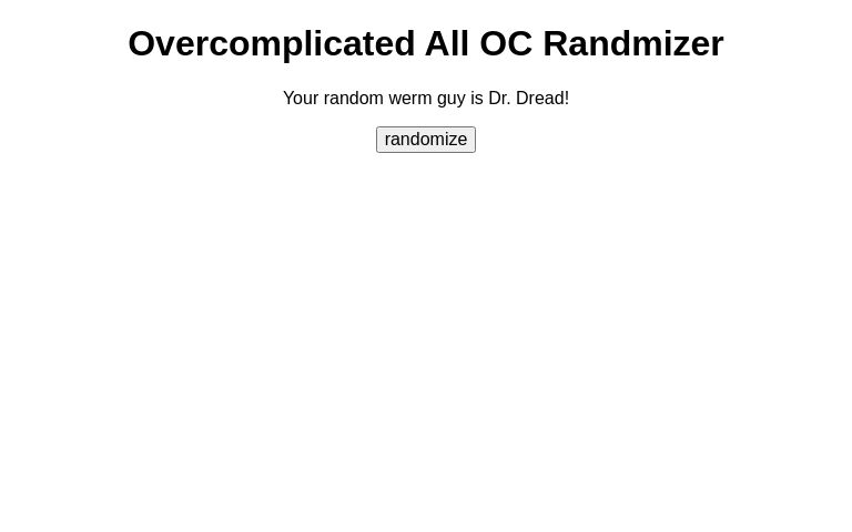 Overcomplicated All OC Randmizer ― Perchance Generator