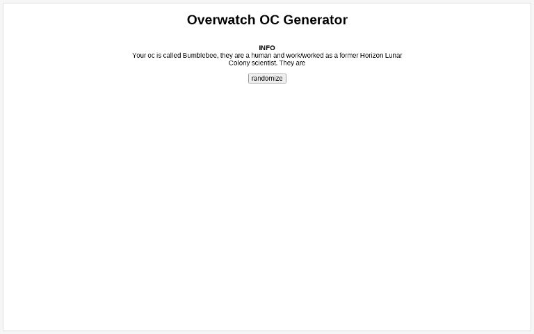 Overwatch OC Generator