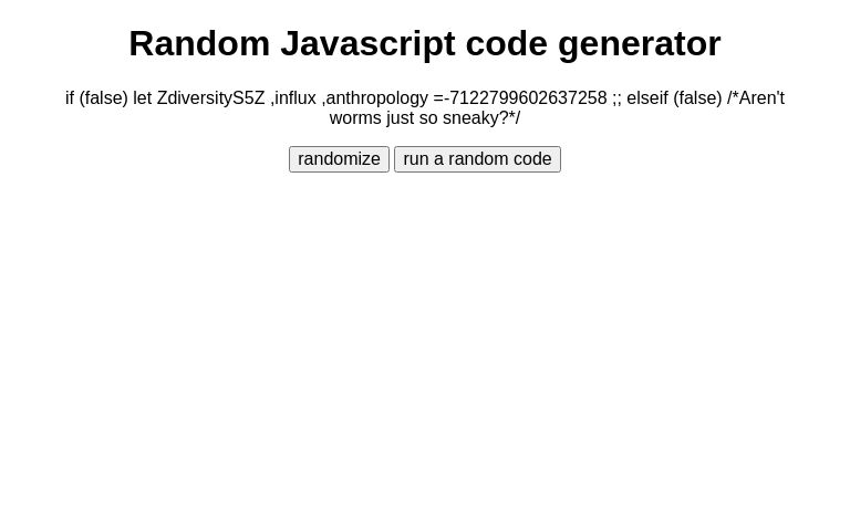 Random Javascript code generator