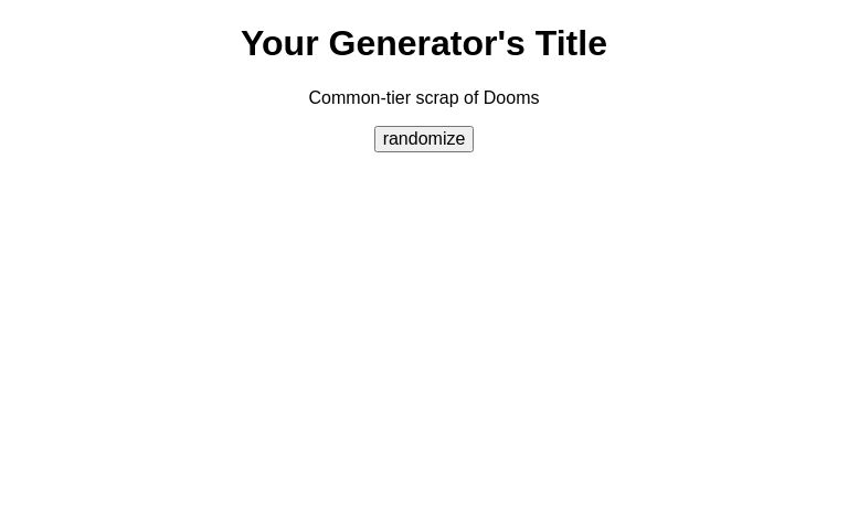 Ovscrap ― Perchance Generator